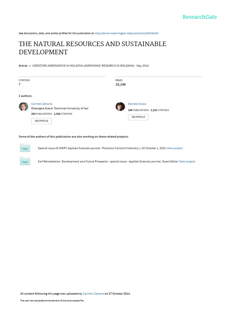 The Natural Resources and Sustainable Development | PDF | Resource ...