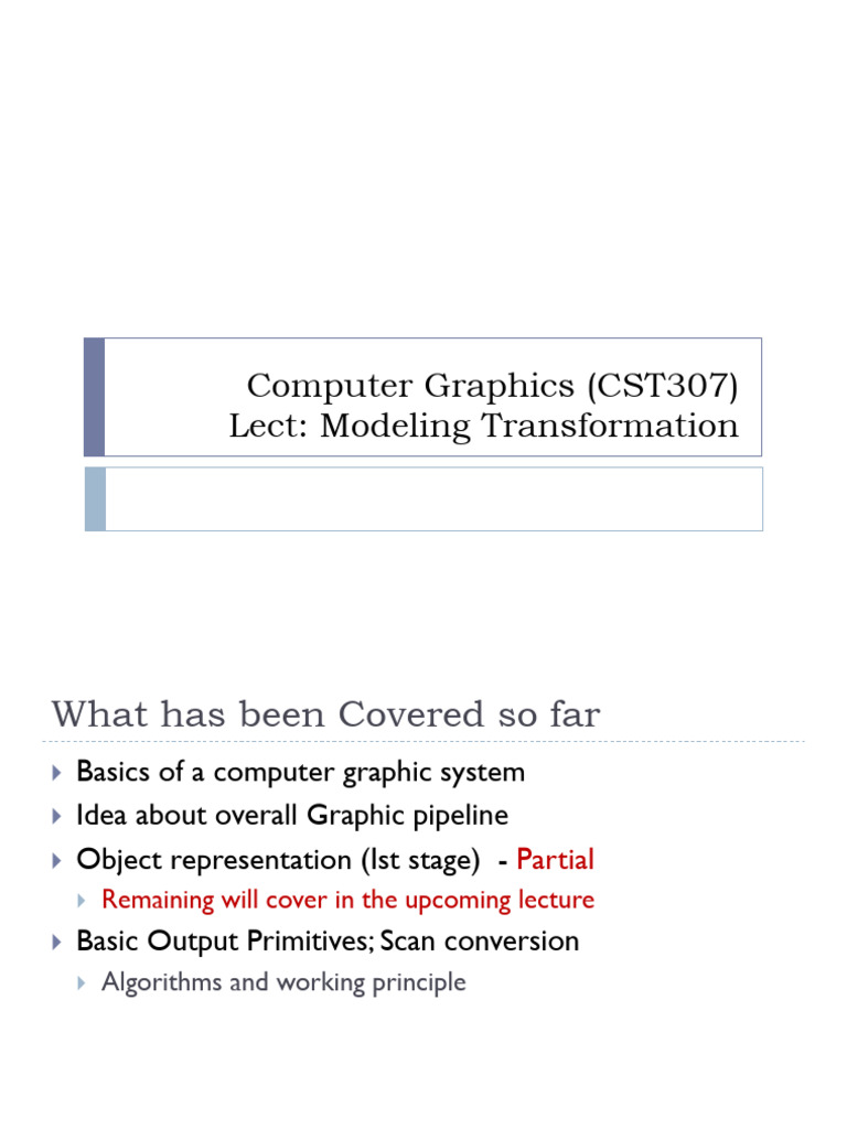 6 Computer Graphics (CST307) - GT | PDF | Matrix (Mathematics) | 2 D Computer Graphics