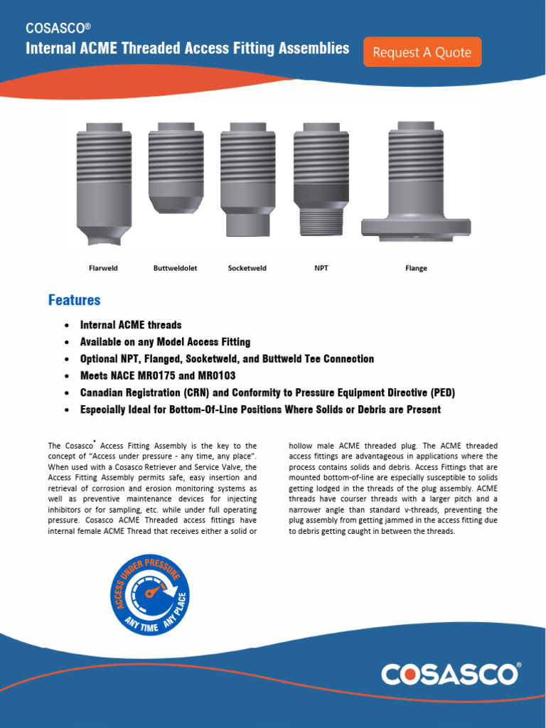 615499fb78247e576579d99e ACME Threaded Access Fitting Assemblies | PDF ...