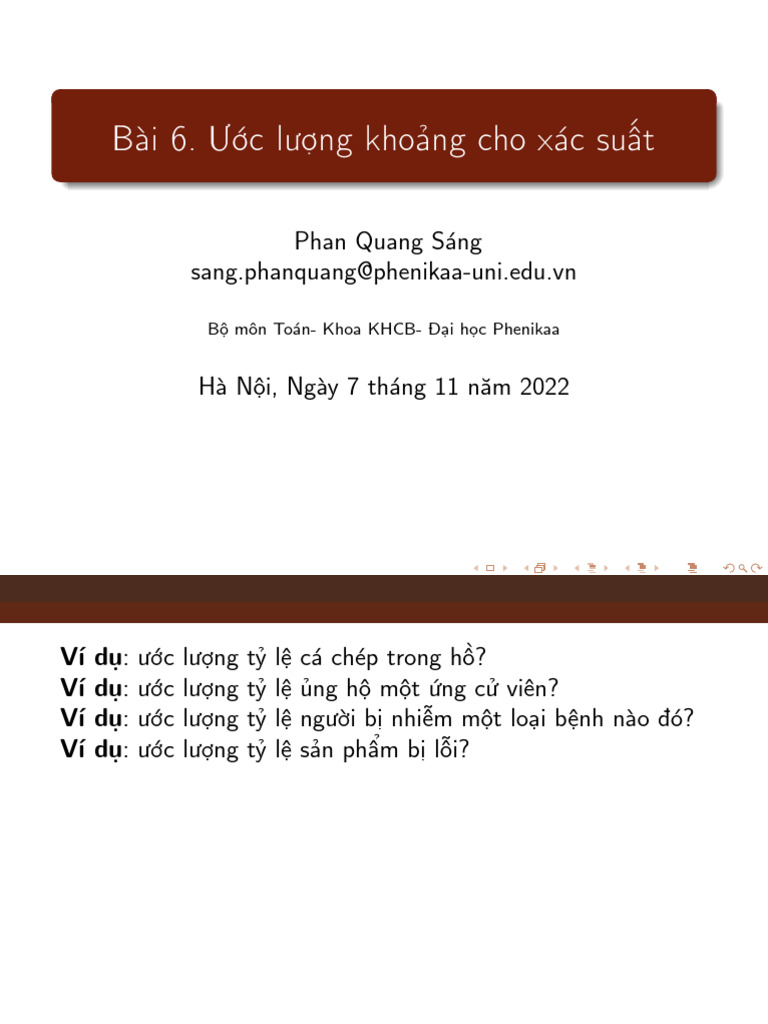 Bài 6. Uoc Luong Khoang Cho Xac Suat | PDF