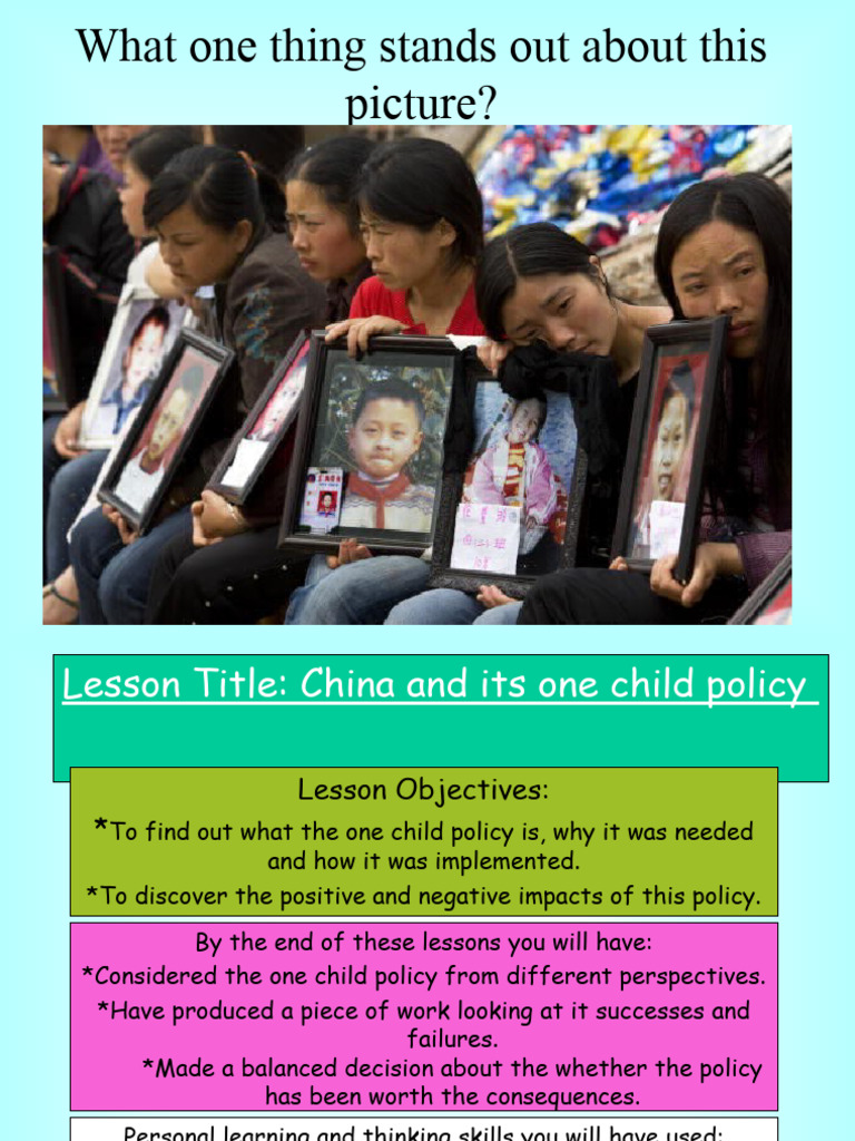 Lesson 4 - China 1 Child Policy | PDF | Policy | Family