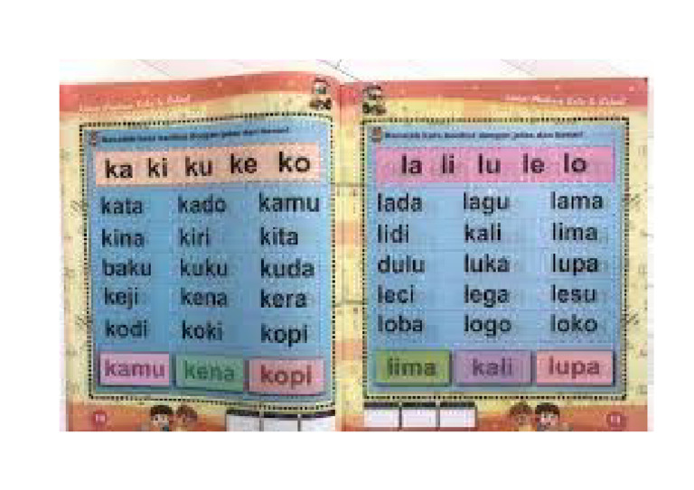 Gambar Suku Kata Berawalan Ka-Ke-Ki-Ko-Ku | PDF