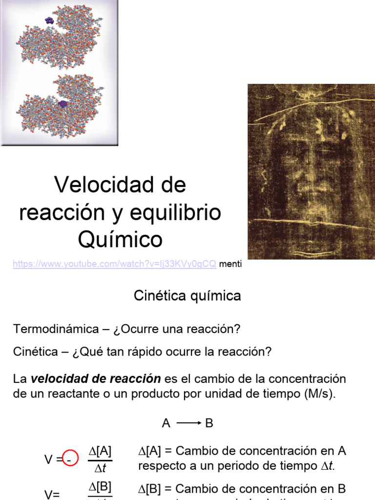 Velocidad de La Reacción y Equilibrio Químico | PDF | Reacciones químicas | Velocidad de reacción