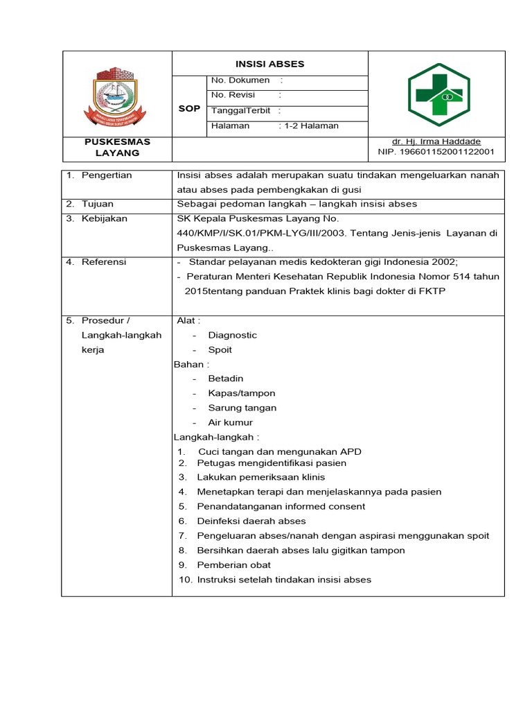 Sop Insisi Abses | PDF | Sains & Matematika