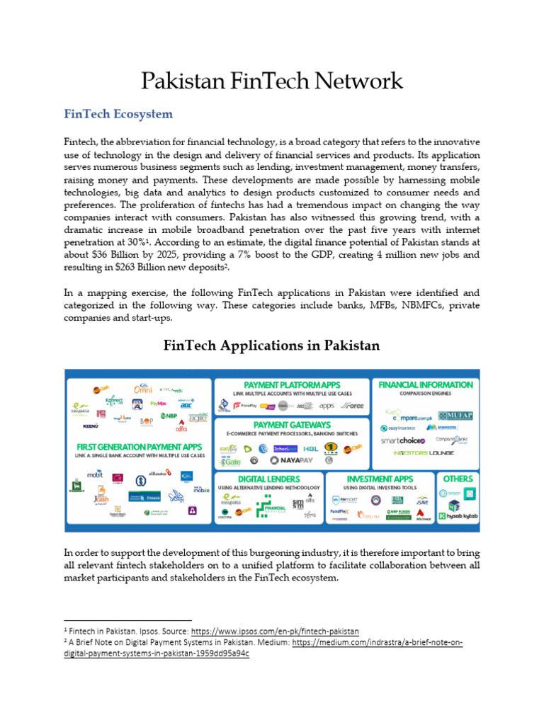 Concept Note Pakistan FinTech Network PFN | PDF | Banks | Strategic Planning
