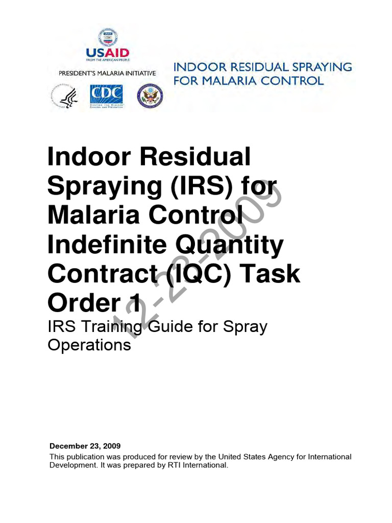 Irs Training-1 | PDF | Malaria | Ddt