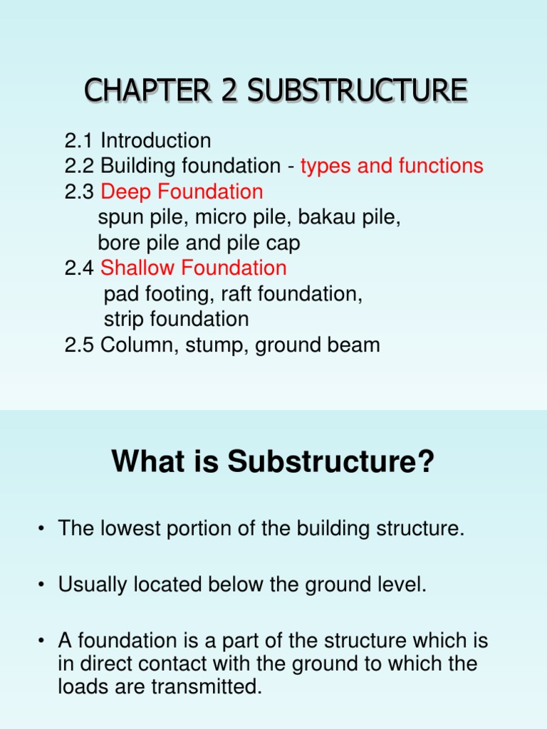 03 Chapter 2 Substructure BFC21002 | PDF | Deep Foundation | Foundation ...