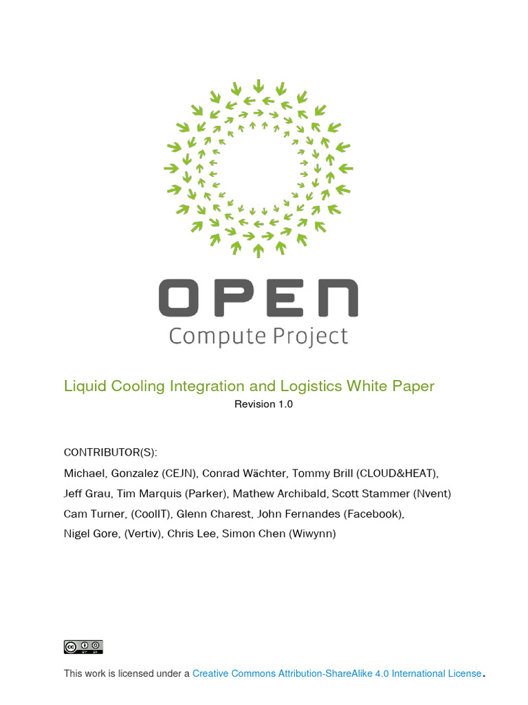 Ocp Liquid Cooling Integration and Logistics White Paper Revision 1 0 1 PDF | PDF | Data Center ...