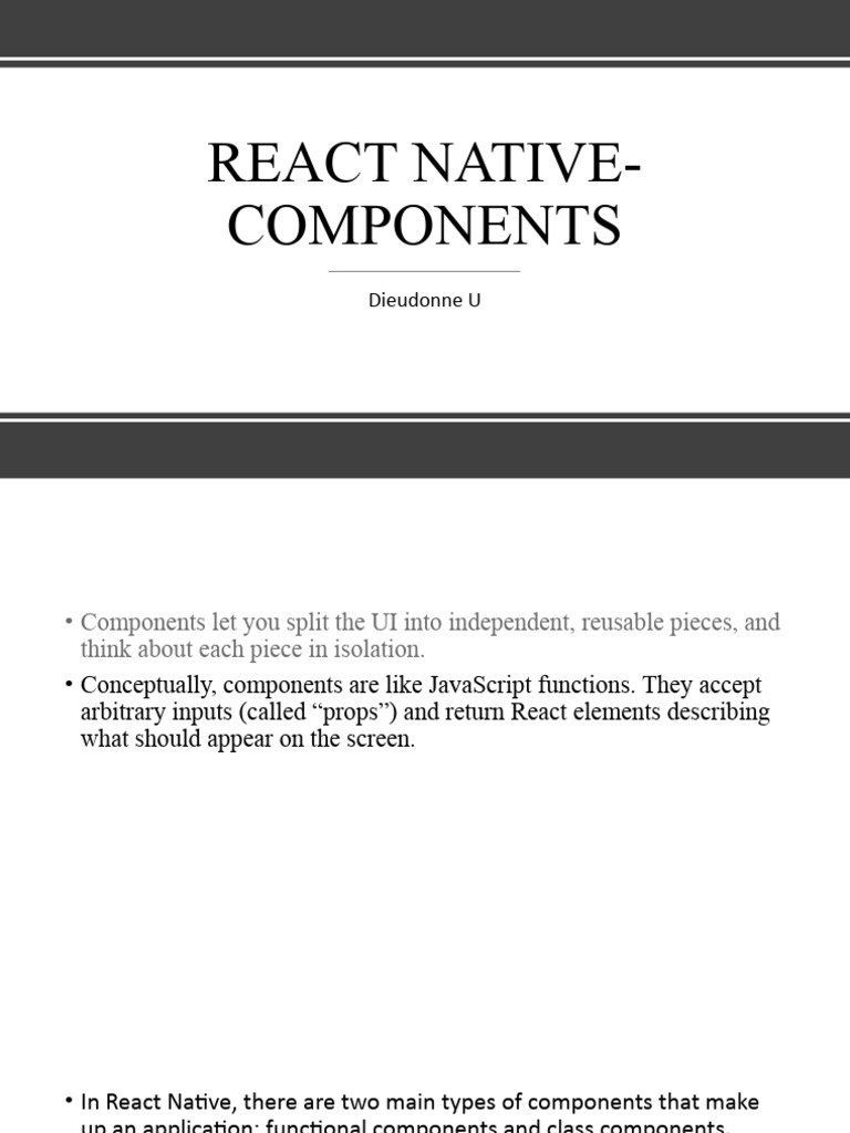 2 React Native Components And Props Pdf Computer Science Systems