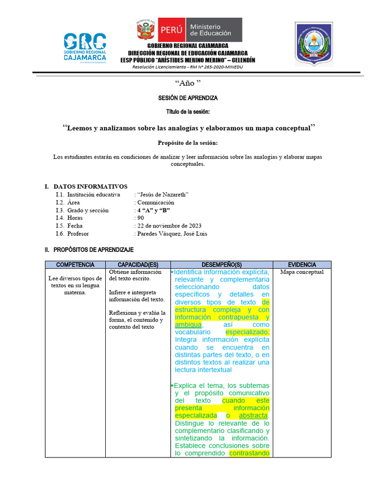 EdA 2 - Sesión de Aprendizaje 7 | PDF | Evaluación | Aprendizaje