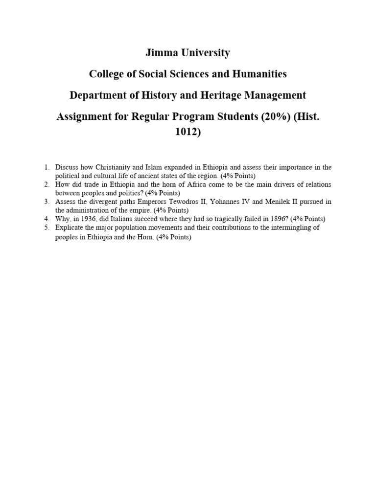 Hist 102 Assignment | PDF