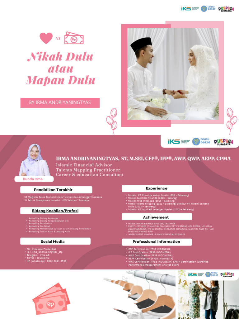Finansial Bu Irma - MATERI CATIN NIKAH DULU ATAU MAPAN DULU | PDF