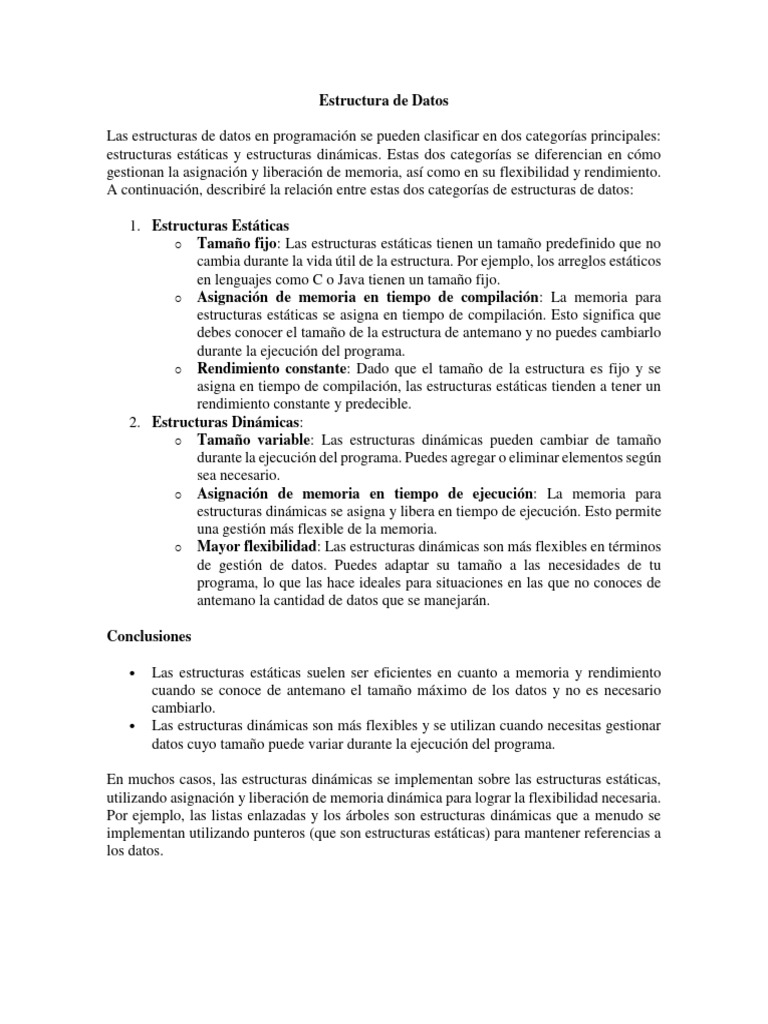 Las Estructuras de Datos | PDF | Objeto (informática) | Java (lenguaje de programación)