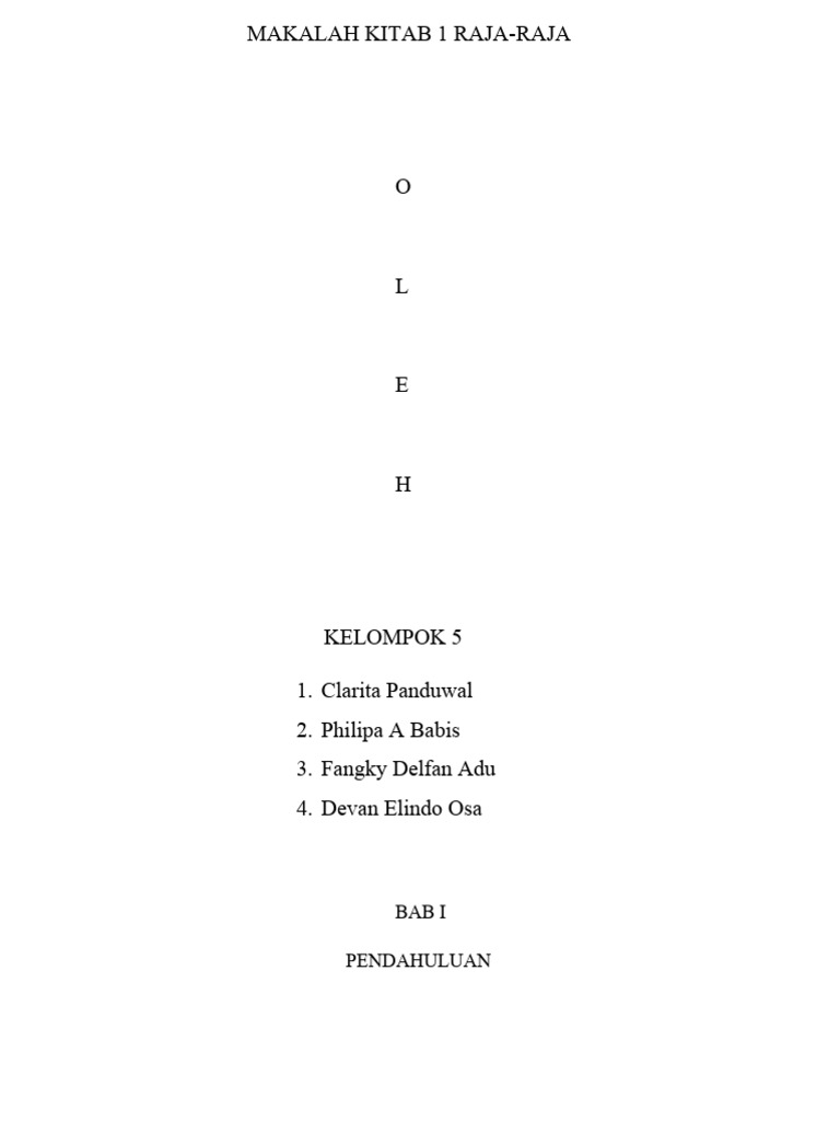 Makalah Kitab 1 Raja-Raja | PDF | Sejarah | Agama & Spiritualitas