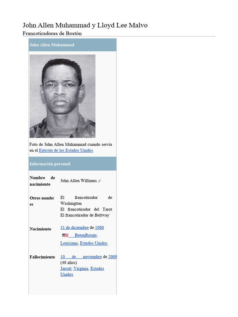 John Allen Muhammad y Lloyd Lee Malvo | PDF | Ley Pública | Justicia