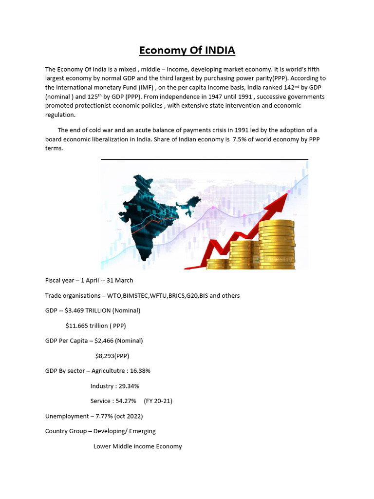 Economy of INDIA by AXOM IAS Academy | PDF | Economy Of India | Gross Domestic Product