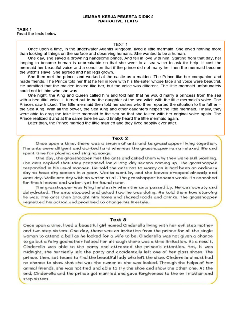 Bagas Rizky Saputra - LKPD 2 - Narrative | PDF | Mermaid | Fairy Tales