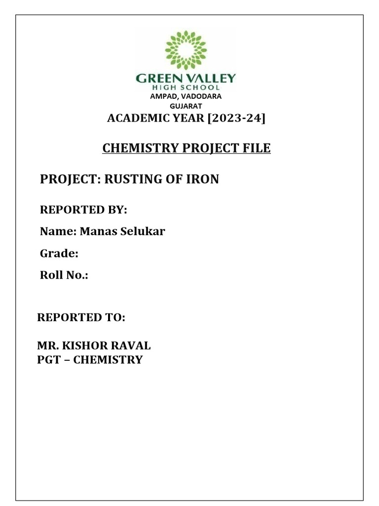 Project File Cover Page-1 | PDF