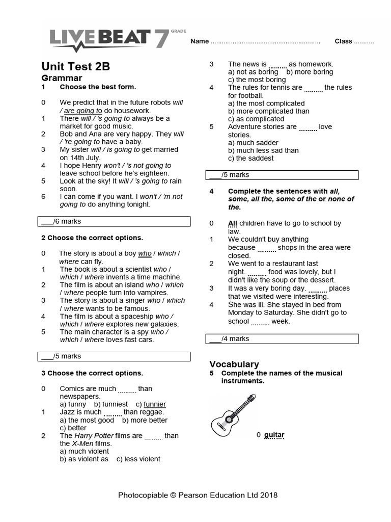 LB7 Unit Test 2B | PDF | Language Arts & Discipline