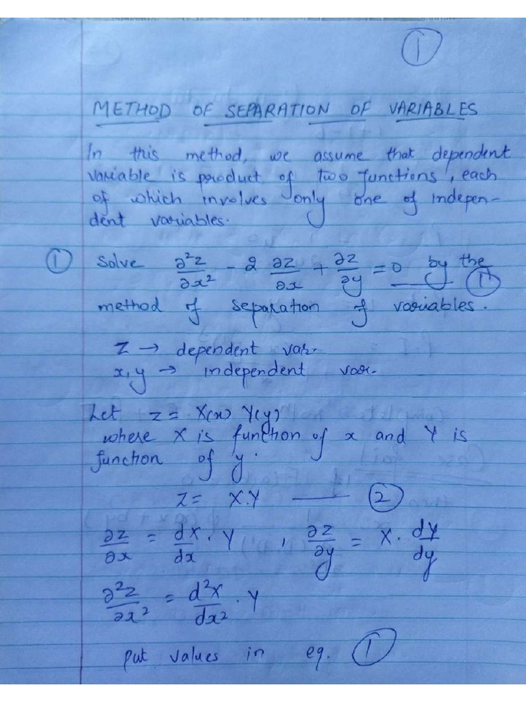 Separation Of Variables Pdf
