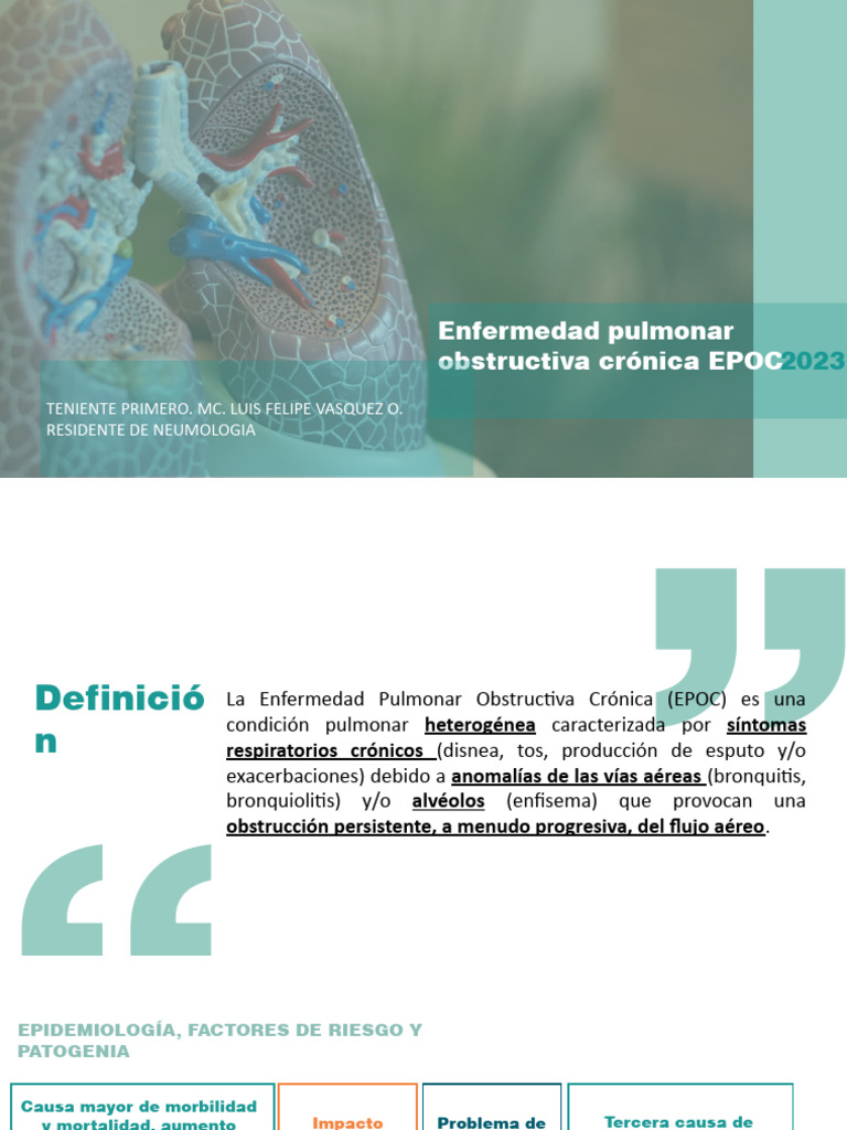 EPOC 2023: Epidemiología y Tratamiento | PDF | Enfermedad pulmonar ...