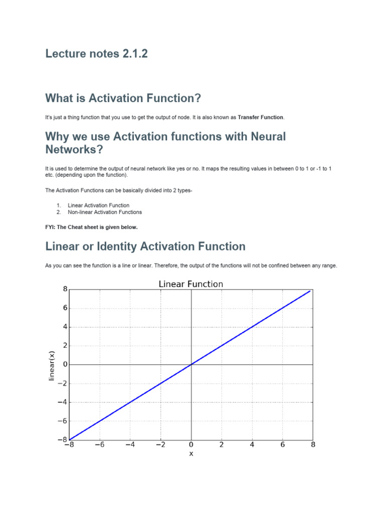 Lecture 2 1 2activation Function Pdf Derivative Function Mathematics
