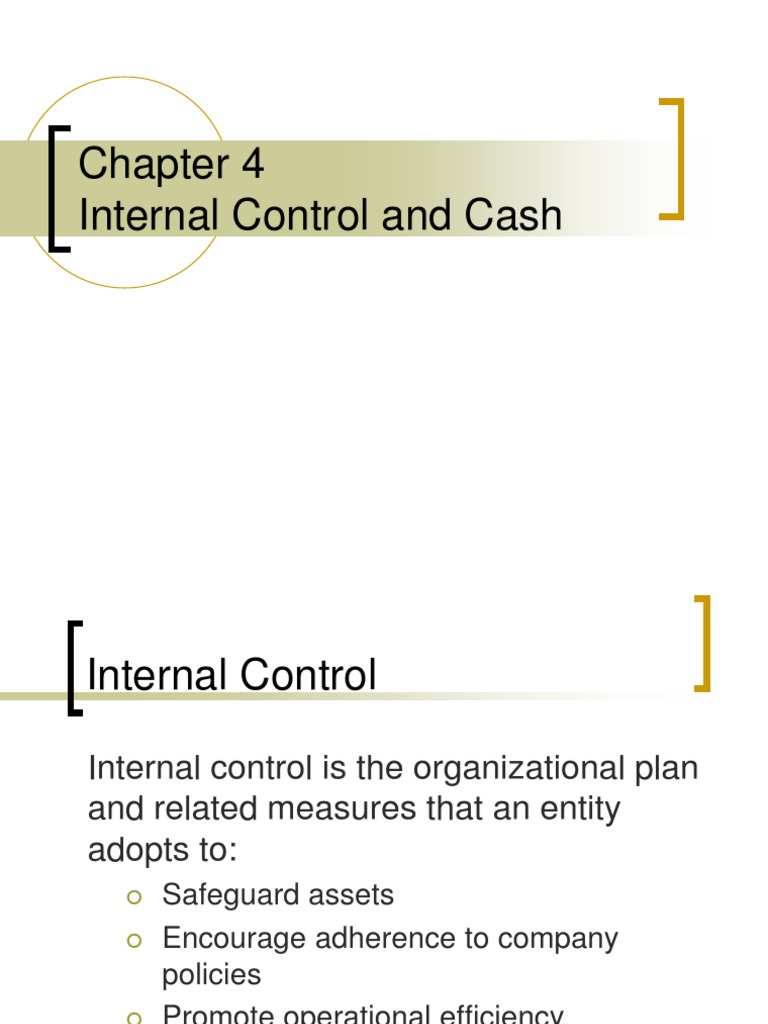 Chapter 4 Internal Control Cash | PDF | Cheque | Revenue