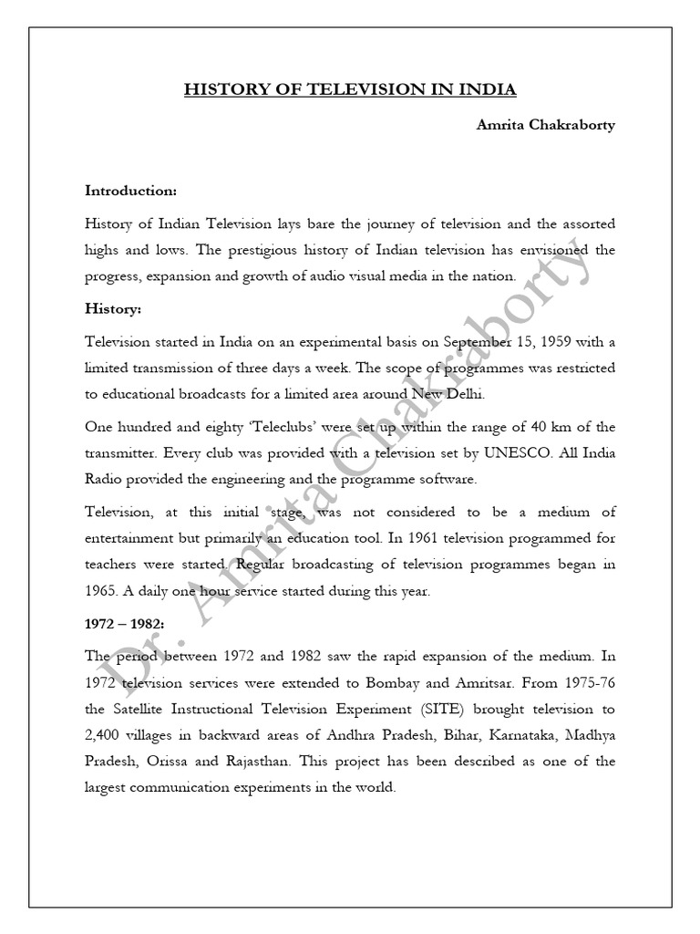 Evolution of Television in India | PDF | Satellite Television | Video