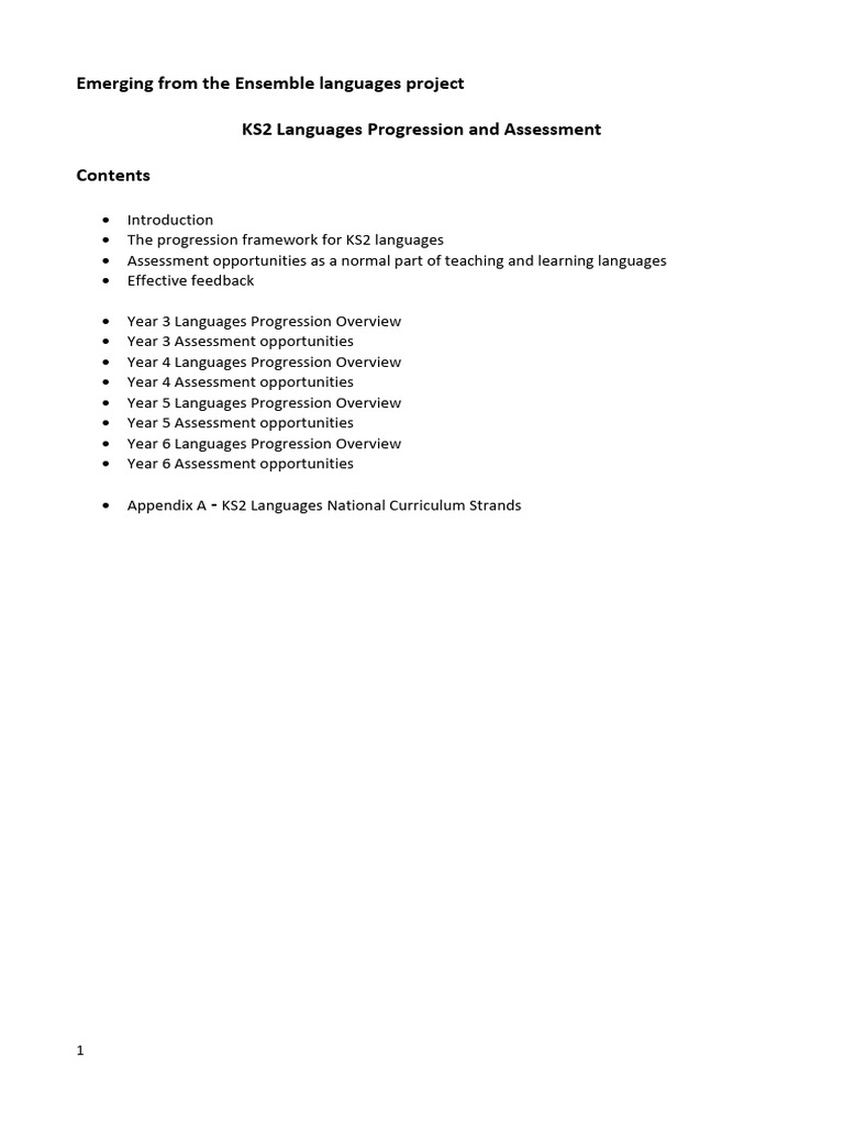 Languages Progression and Assessment | PDF | Grammatical Gender ...