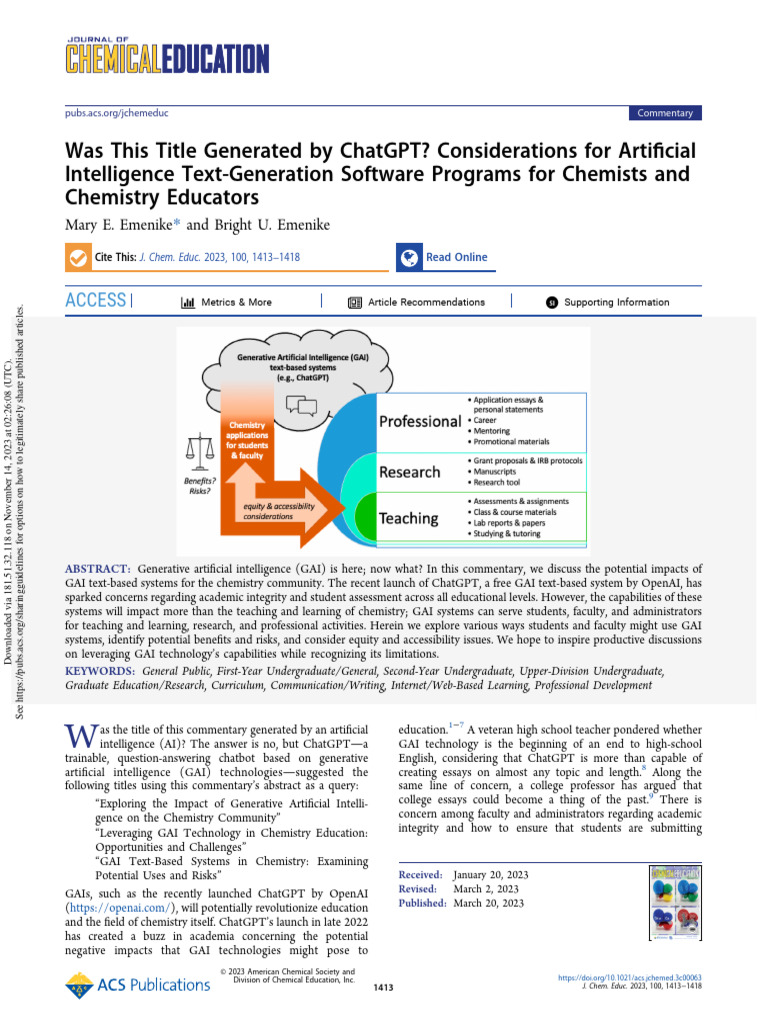 Emenike Emenike 2023 Was This Title Generated by Chatgpt Considerations For Artificial ...