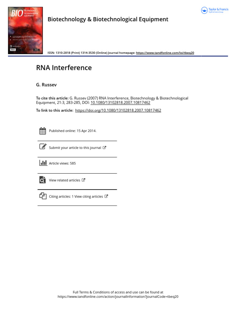 RNA Interference Class Notes | Download Free PDF | Rna Interference | Rna