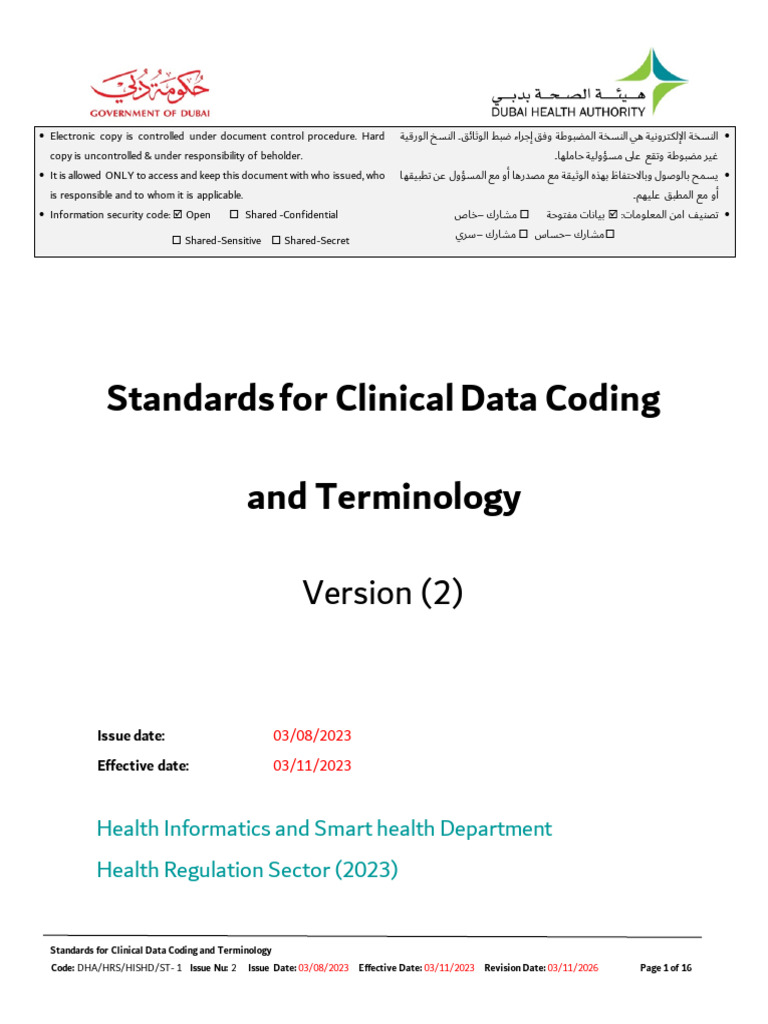 NABIDH Policies & Standards - Clinical Data Coding Terminology ...