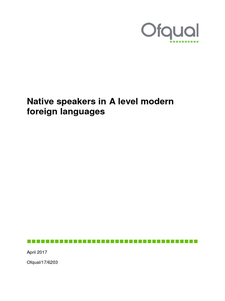 Native Speakers in A Level Languages | PDF | Multilingualism | Language ...