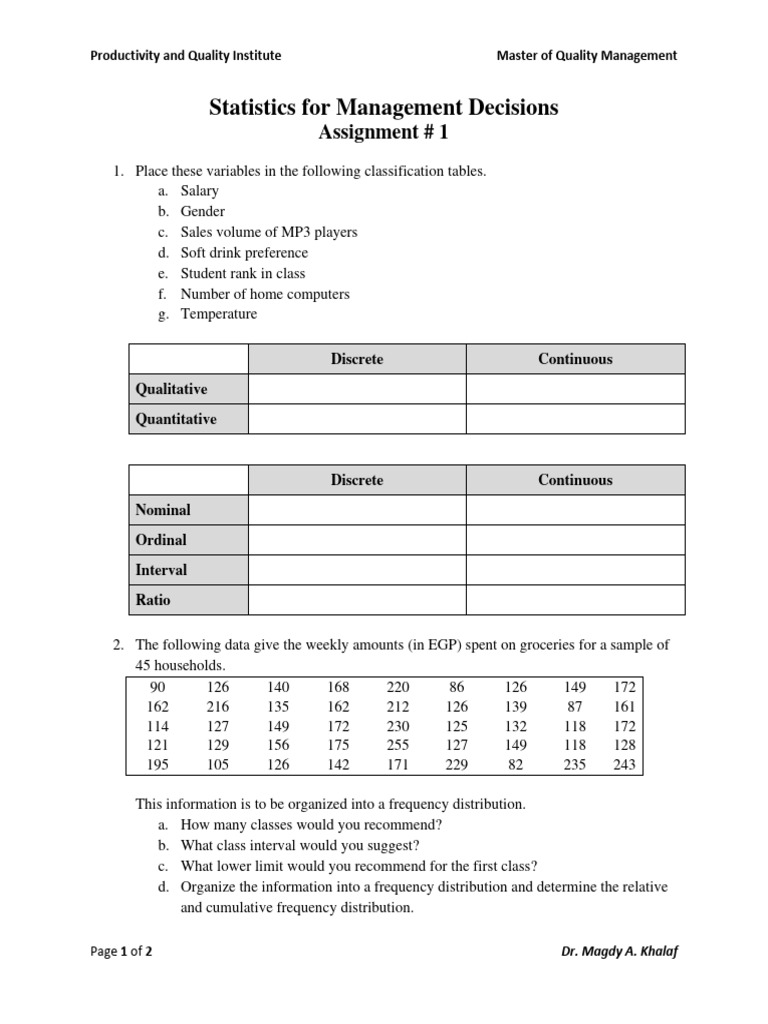 Assignment # 1 Modified | PDF | Probability Distribution | Taxes