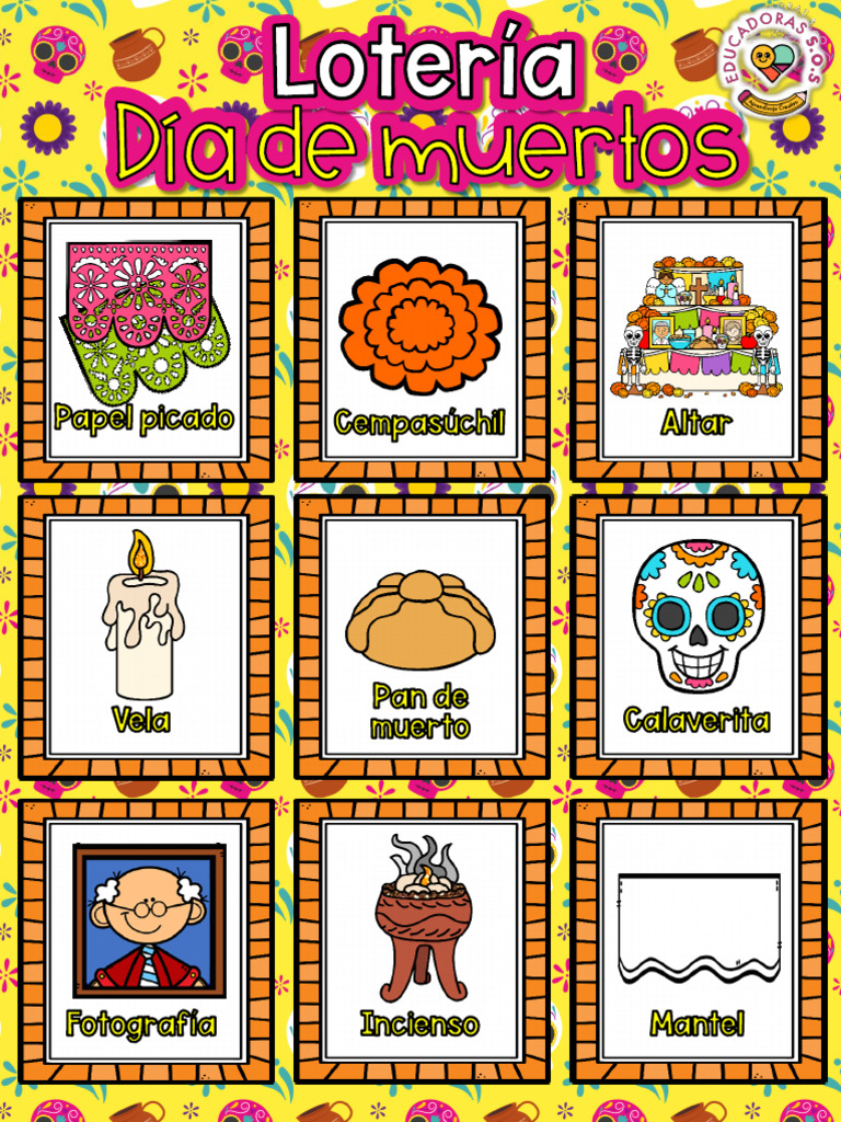 Lotería Día de Muertos - Educadorassos | PDF