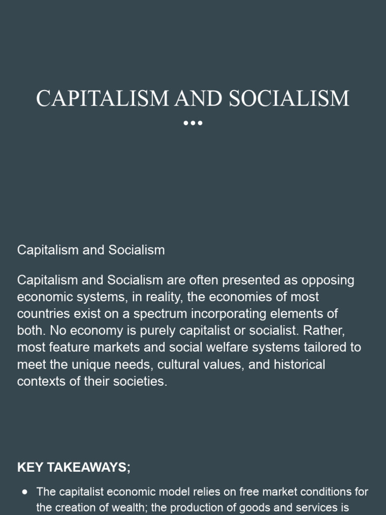 Capitalism and Socialism | PDF | Capitalism | Market Economy