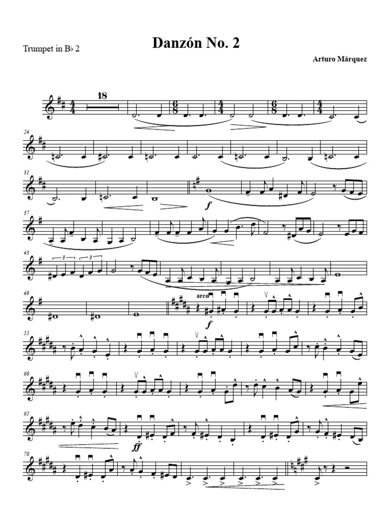 Danzón No. 2: Solo de Trompeta | PDF | Musica cubana