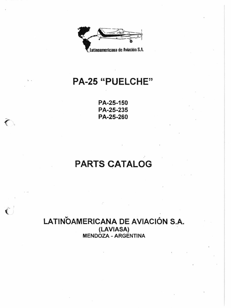 Pa-25 Puelche Partes Cat | PDF | Aviation | Manufactured Goods