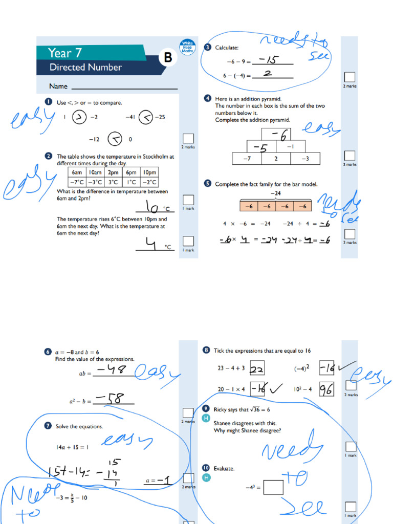 Directed Numbers | PDF