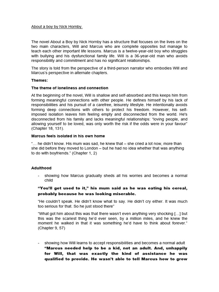 About A Boy by Nick Hornby | Download Free PDF | Psychology