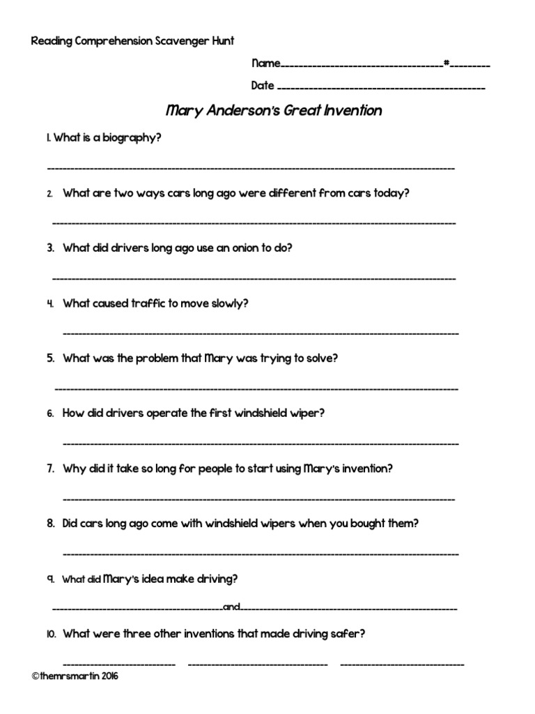 Mary Anderson's Windshield Wiper Invention | PDF | Vehicles | Vehicle ...