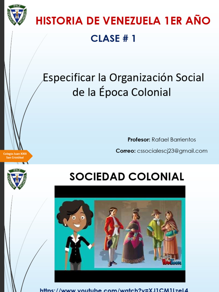 Historia de Venezuela 1er Año Clase1 | PDF | Nueva españa | Colonialismo