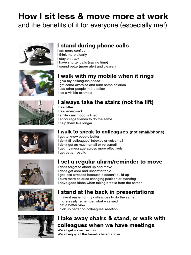 How To Sit Less & Move More at Work | PDF