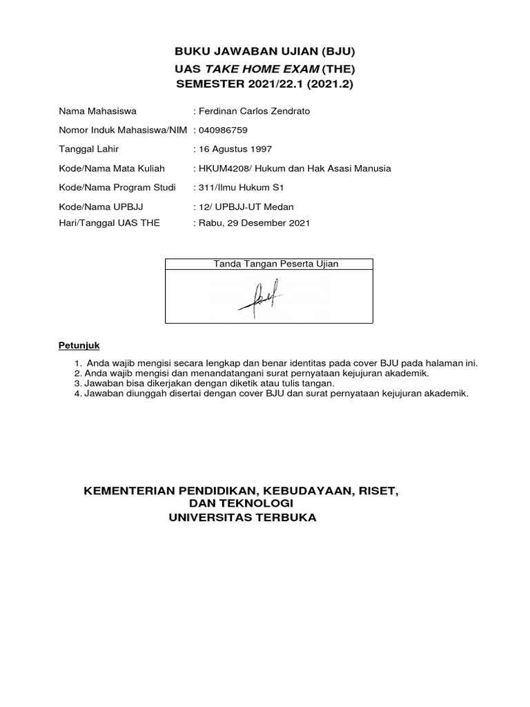 BJU - HKUM4208 - Hukum Dan Hak Asasi Manusia | PDF | Ilmu Sosial
