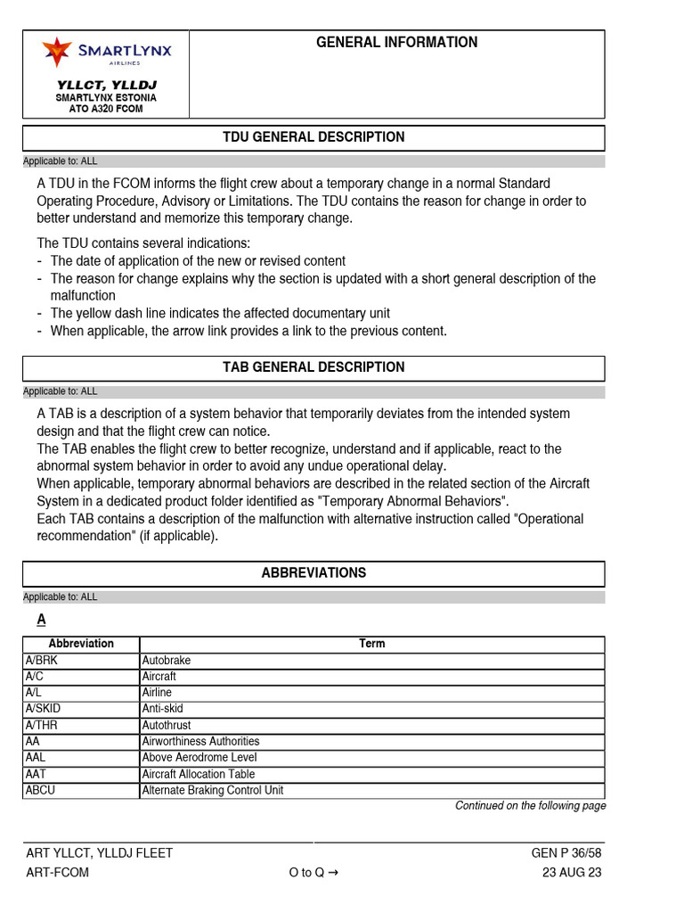 A320 FCOM Abbreviations | PDF | Air Traffic Control | Flight Recorder