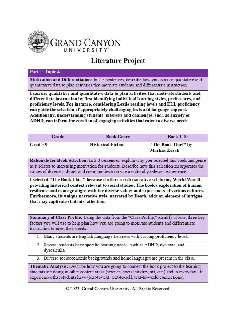 REA 305 RS Literature Project | PDF | Differentiated Instruction | Learning