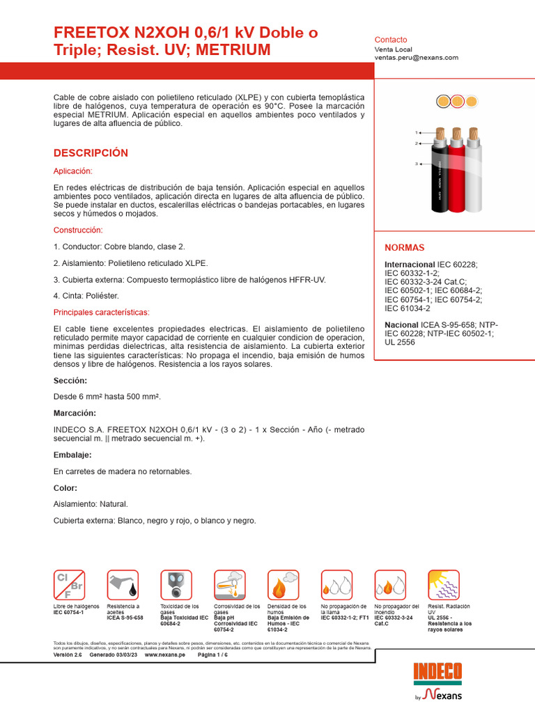 N2xoh Tripolar | PDF | Aislador (Electricidad) | Ultravioleta
