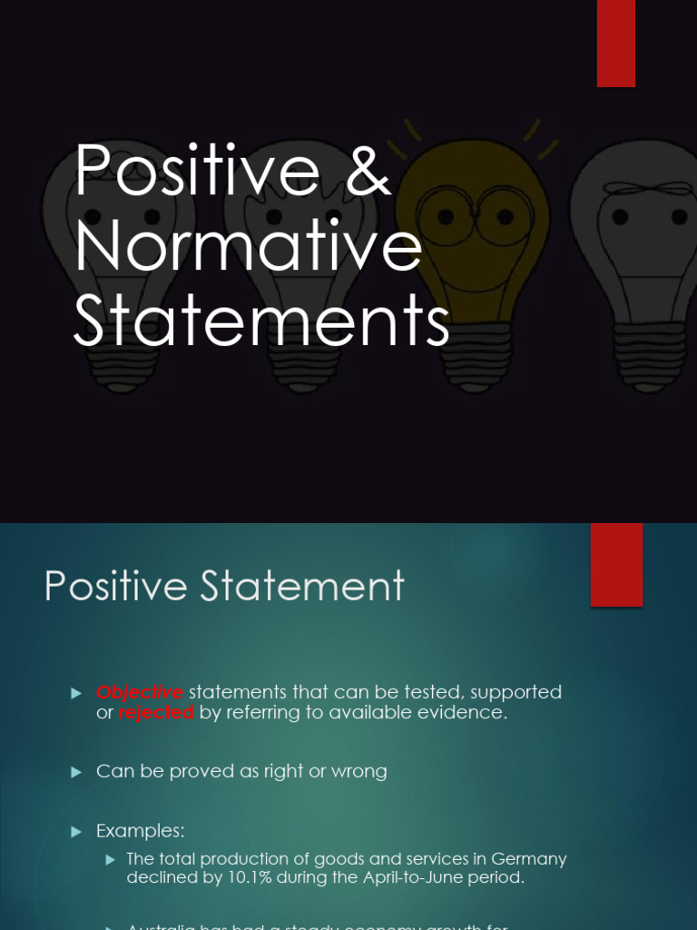 B - Positive and Normative Statements | PDF