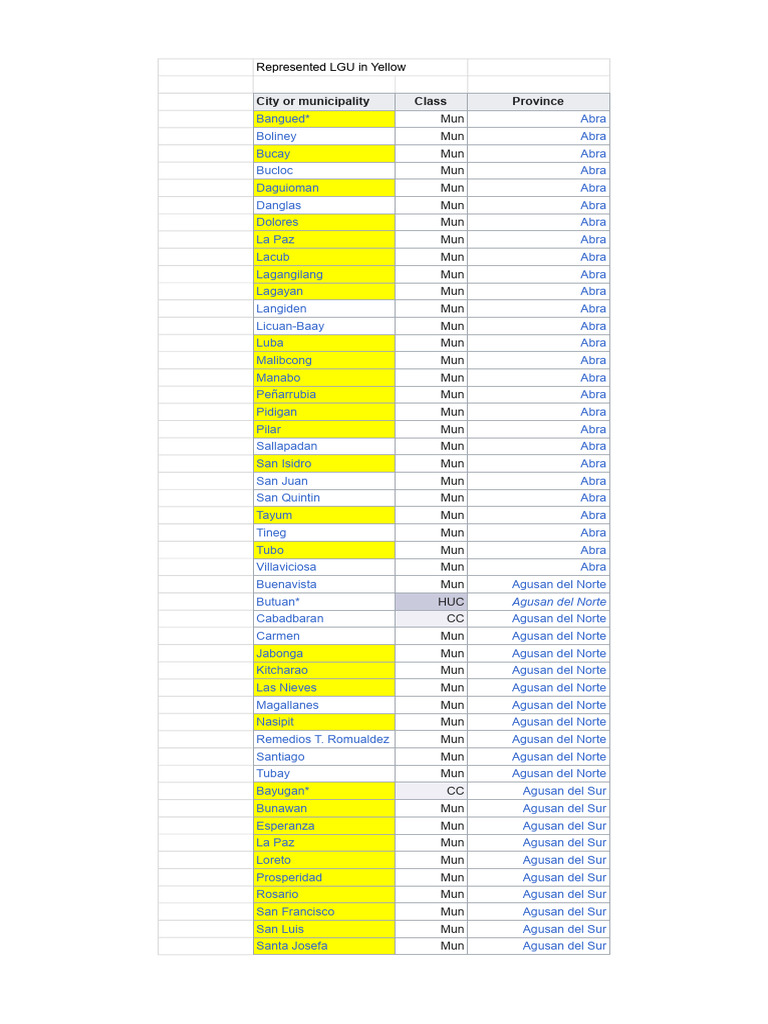 Consolidated LGU With Representative Final Copy of Sheet2 | PDF