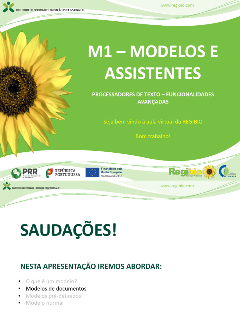 M1.3 - Modelos de Documento | PDF | Sistema de arquivo | Informática